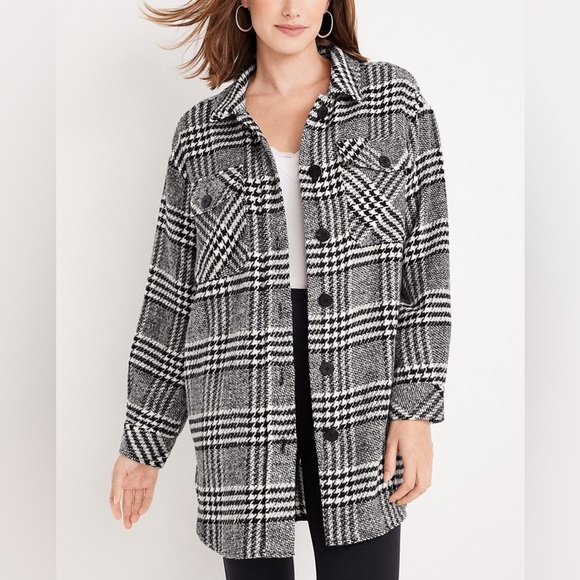 Maurices | Jackets & Coats | Black Plaid Shacket | Poshmark